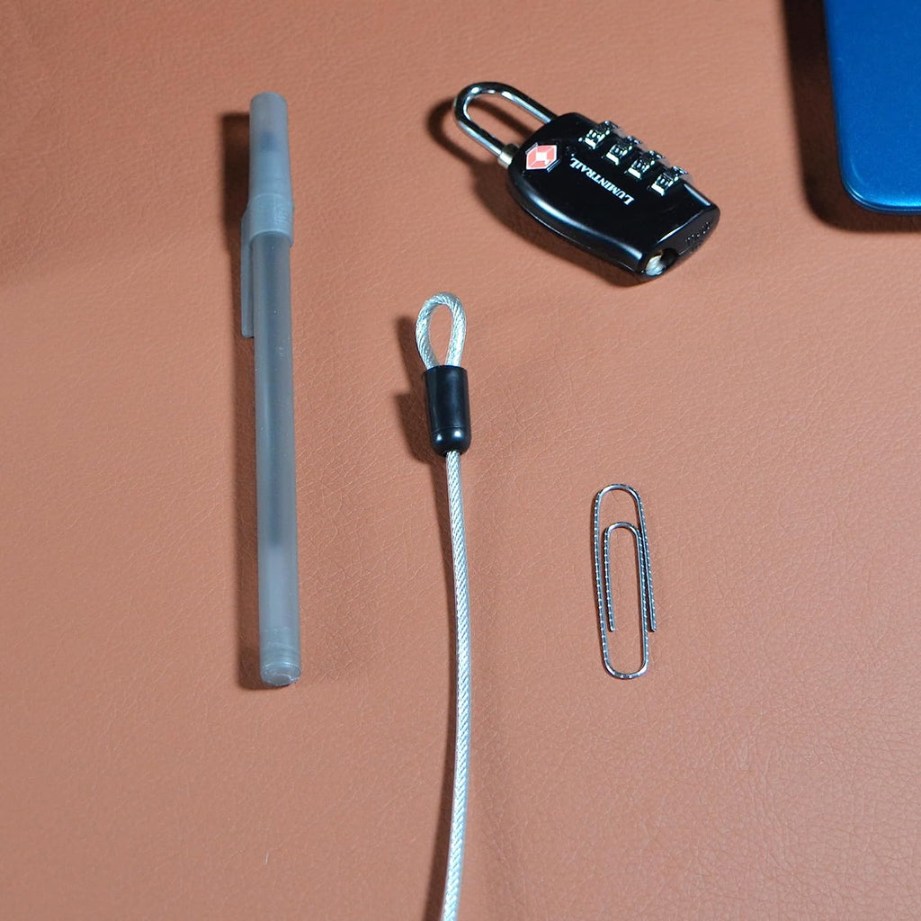 4 Foot 3mm (1/8th Inch) Braided Steel Coated Security Cable Luggage Lo ...