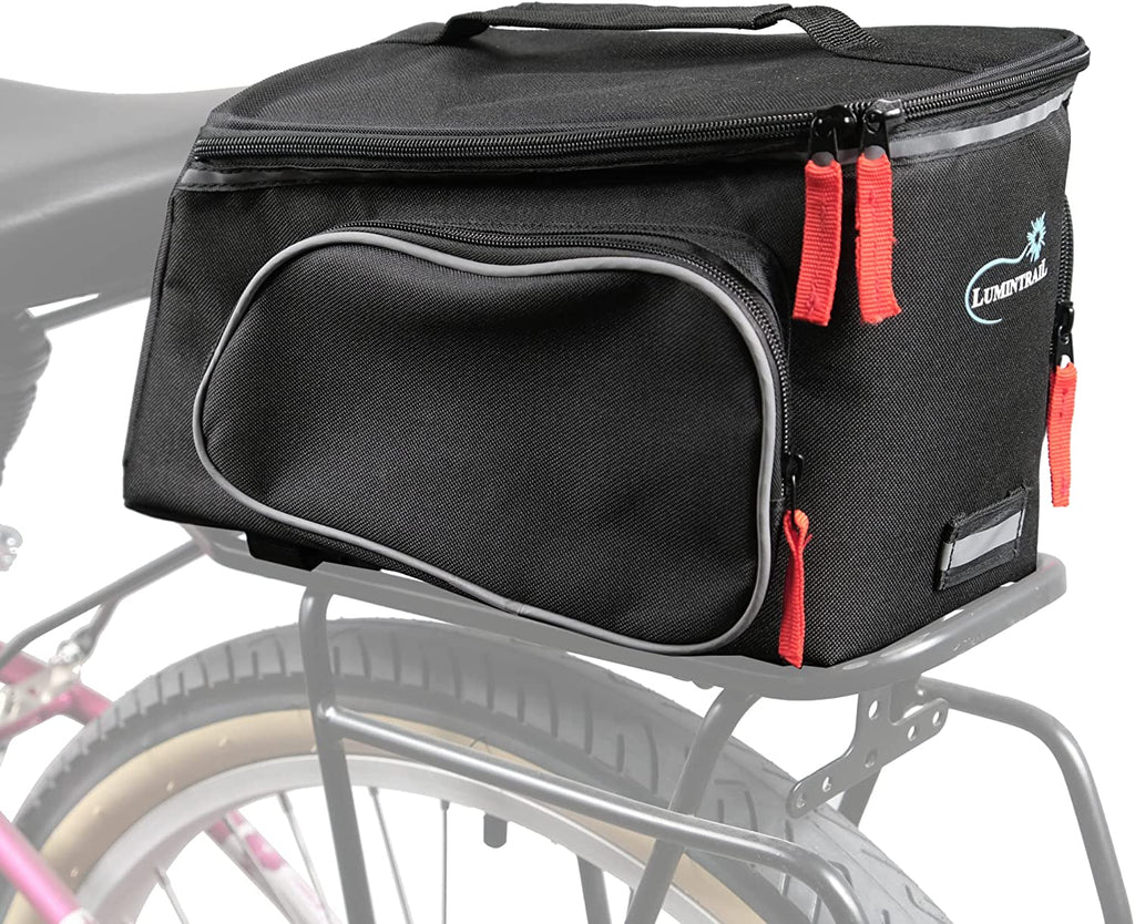 Bike Trunk Bag, Rear Bicycle Rack Bag with Waterproof Rain Cover, Carr ...