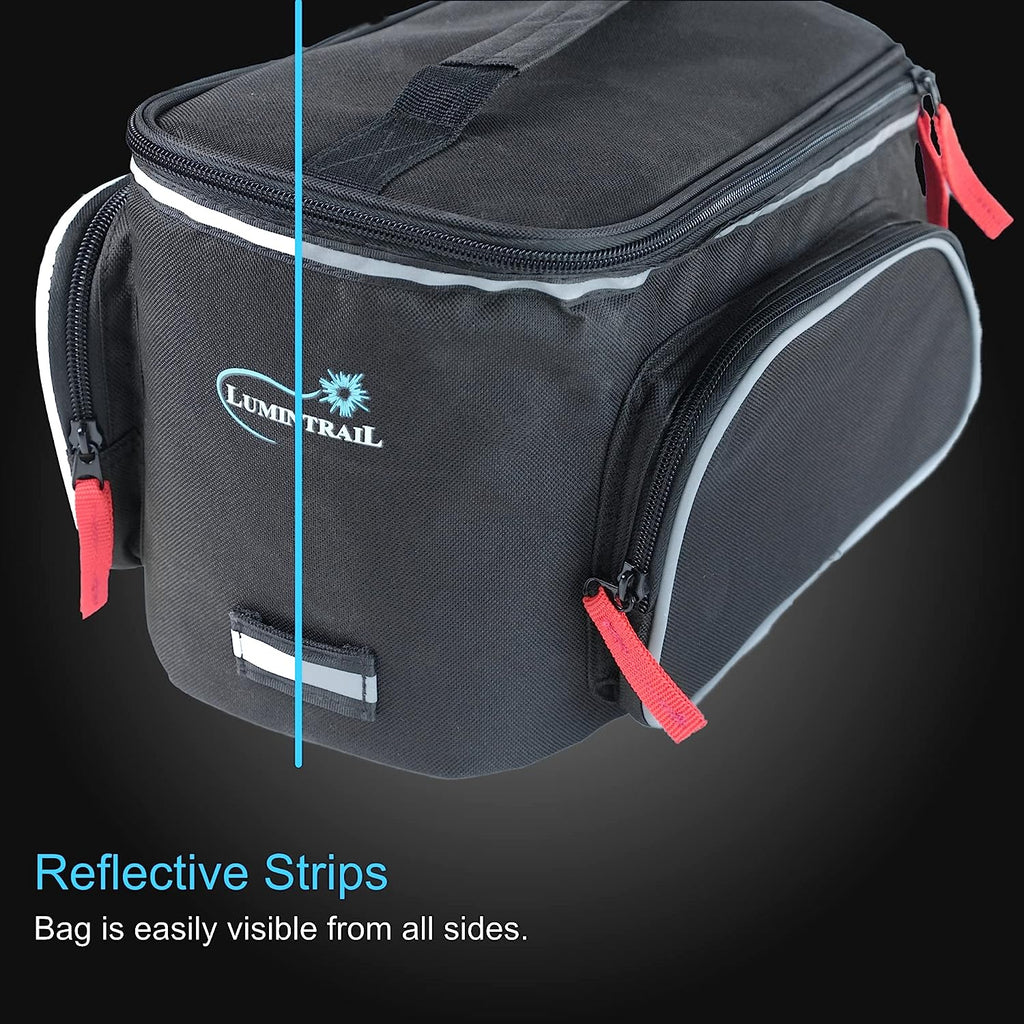 Bike Trunk Bag, Rear Bicycle Rack Bag with Waterproof Rain Cover, Carr ...