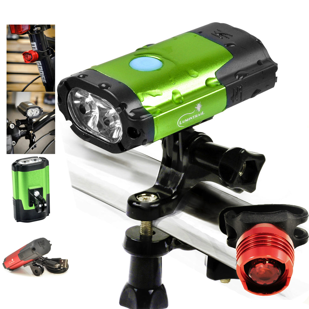 Bike Headlight: USB Rechargeable with Tail light Set – Lumintrail